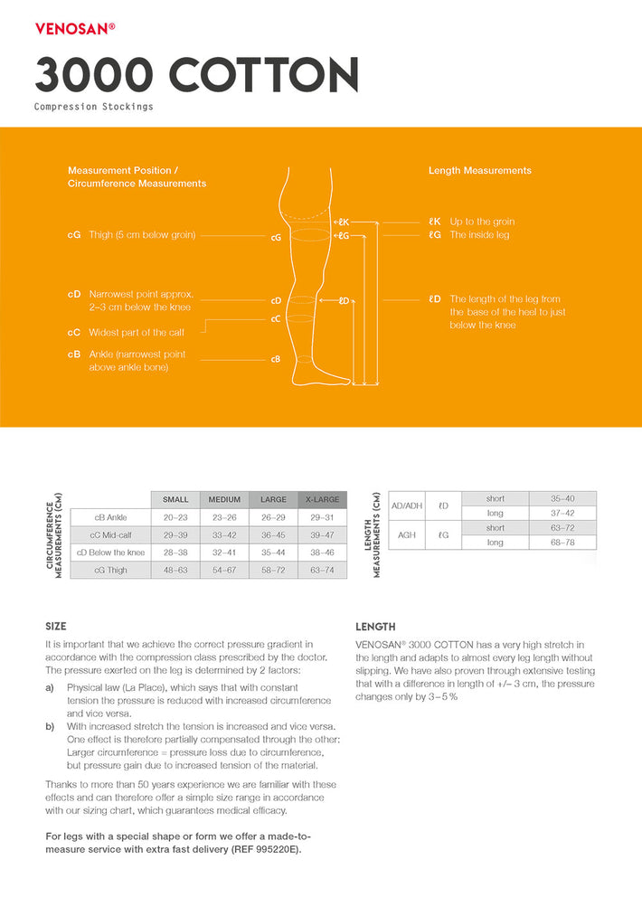 Measuring guides for compression socks and stockings – Venocare